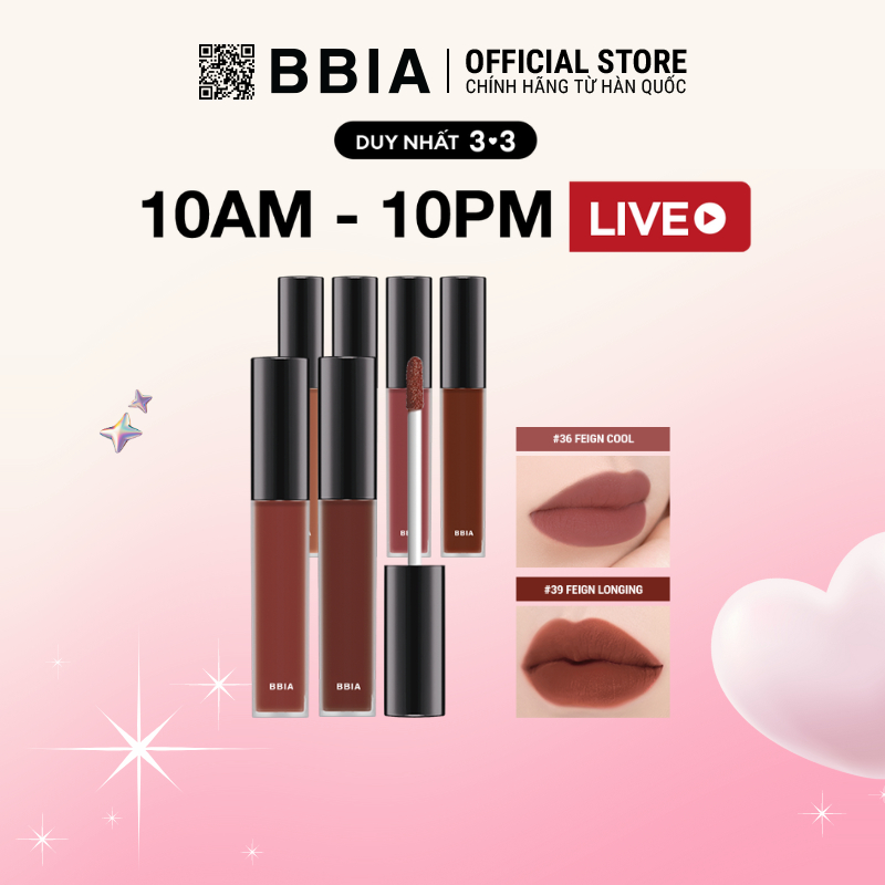 [MEGA LIVESTREAM 3.3] Son Kem Lì Bbia Last Velvet Lip Tint Version 8 (6 màu) 5g Bbia Official ...