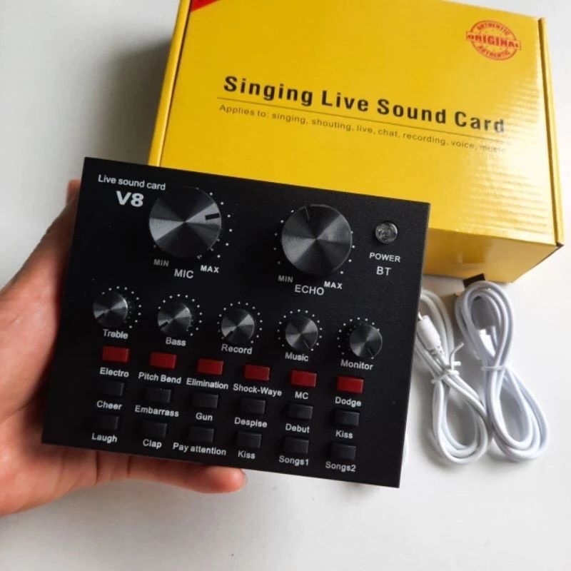Sound card V8 dùng cho livestream | Shopee Việt Nam