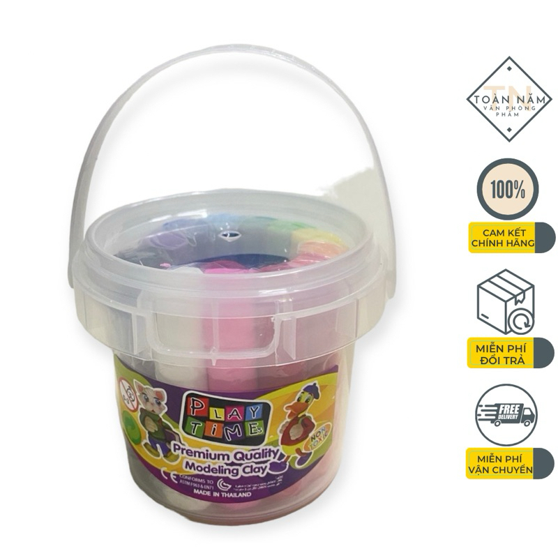 Đất nặn 12 màu kèm 2 khuôn Play Time 008-2SM12200 - hộp nhựa 200g | Shopee Việt Nam