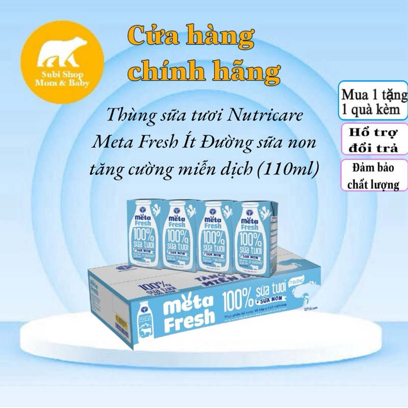 Thùng sữa tươi Nutricare Meta Fresh Ít Đường sữa non tăng cường miễn ...