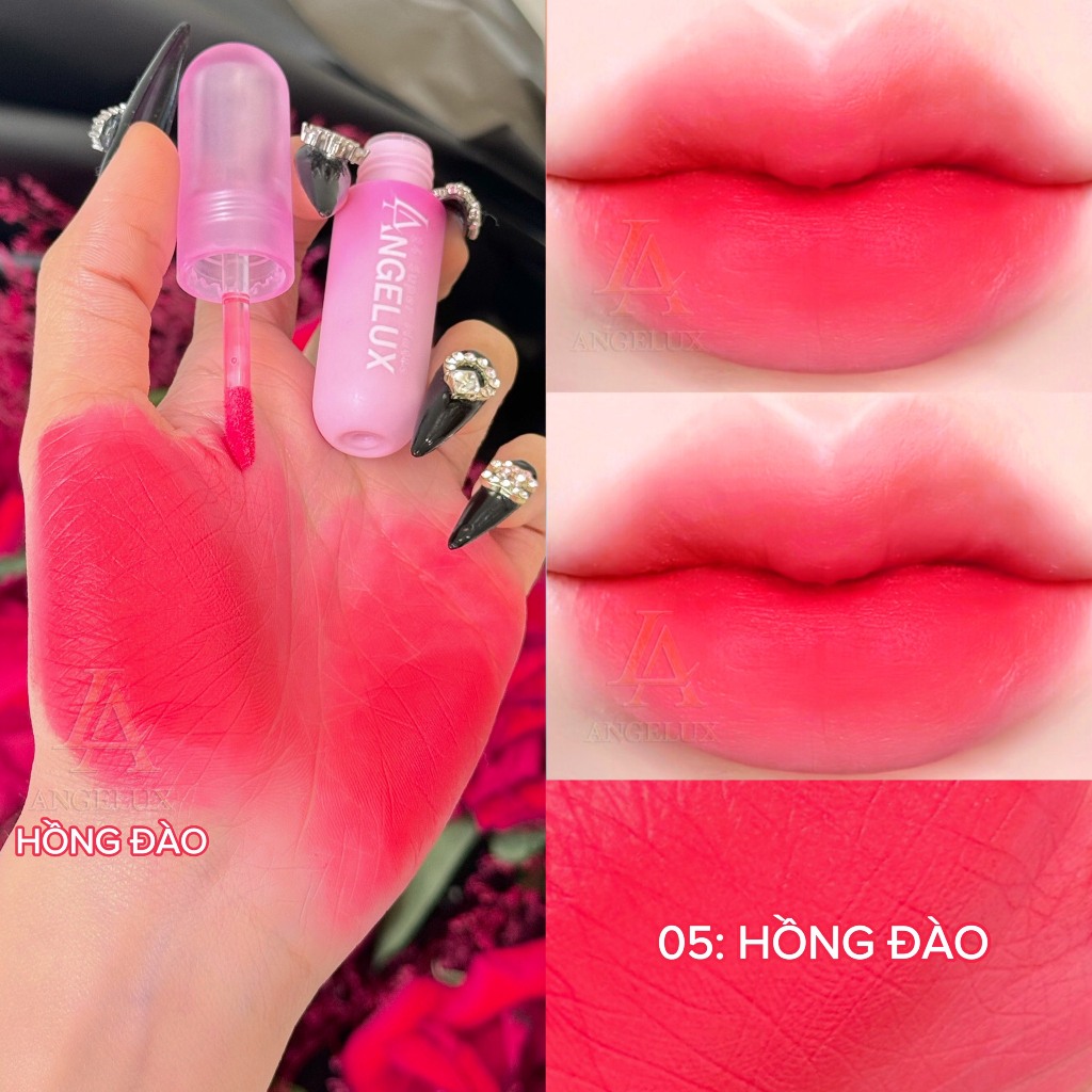 Son Kem Lì ANGELUX SUPER new version Màu Hồng Đào | Shopee Việt Nam
