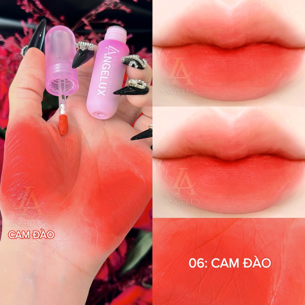Son Kem Lì ANGELUX SUPER new version Màu Cam Đào | Shopee Việt Nam