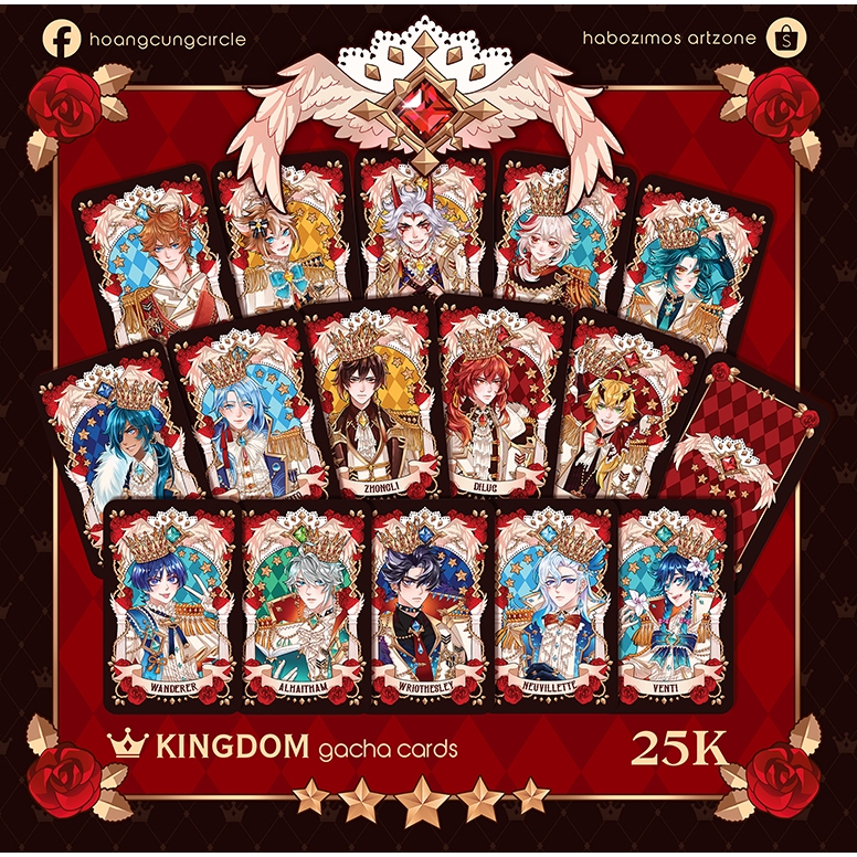 Kingdom gacha card - Card bo góc ngẫu nhiên hoàng tử Genshin Impact hai ...