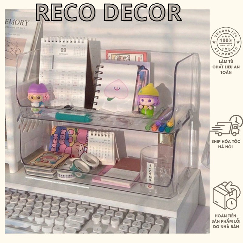 [CỠ LỚN HƠN] Khay Kệ Trong Suốt Arcrylic Đựng Sách Đồ Trang Điểm Decor ...