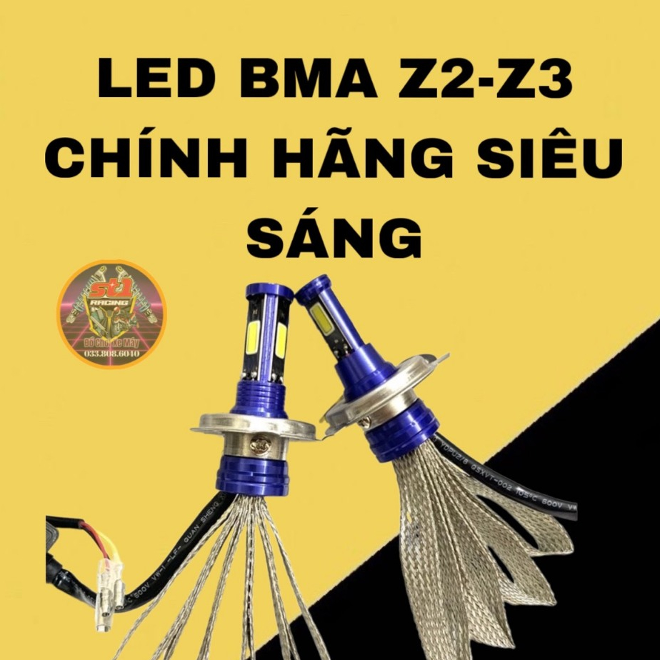 Đèn Led Pha Xe Máy, Đèn led 3 tim Z2 -Z3 BMA 40w 2024 chân H4-M5 bảo hành 1 năm | Shopee Việt Nam