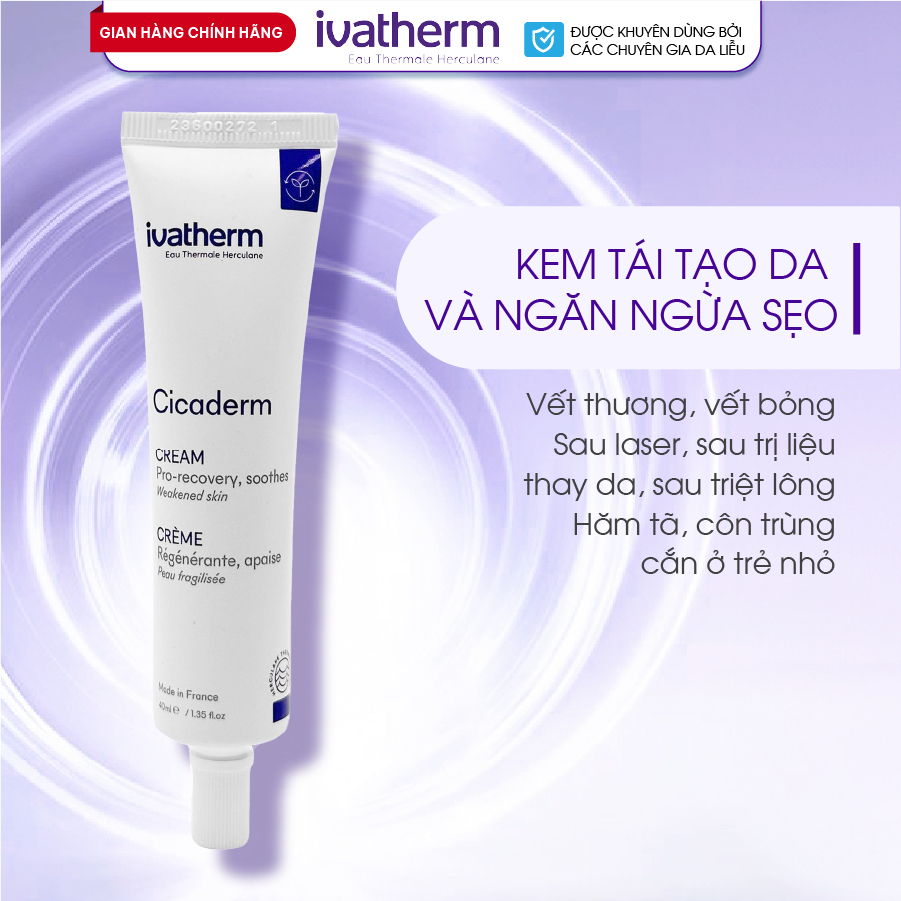 [Mã INBAU404 giảm 40K đơn 249K] Kem tái tạo da ngăn ngừa sẹo ivatherm cicaderm cream - IVATHERM ...