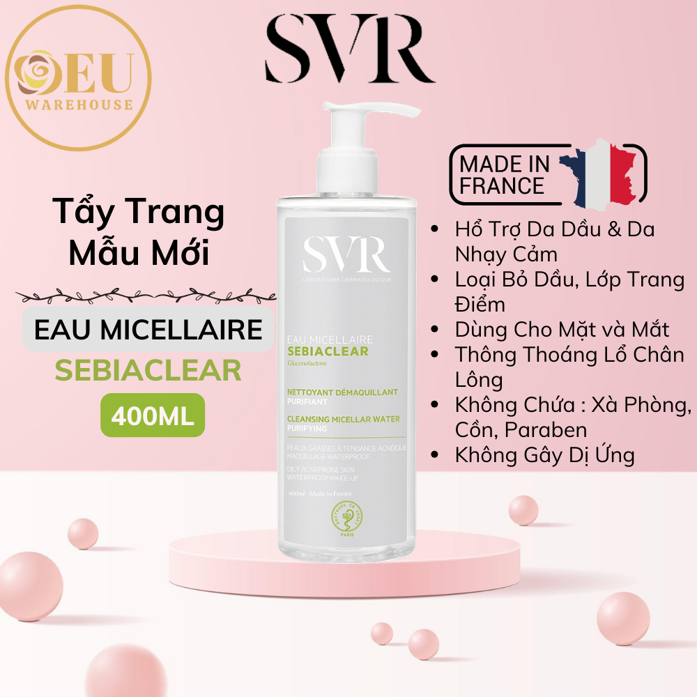 Nước Tẩy Trang SVR Sebiaclear Eau Micellaire 400ml Giúp Loại Bỏ Dầu Cho Da | Shopee Việt Nam