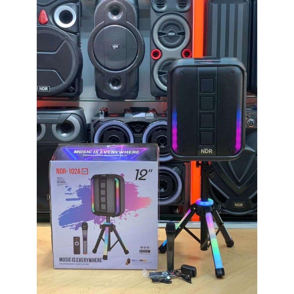 Loa karaoke NDR-102B kèm 1 mic ko dây. | Shopee Việt Nam