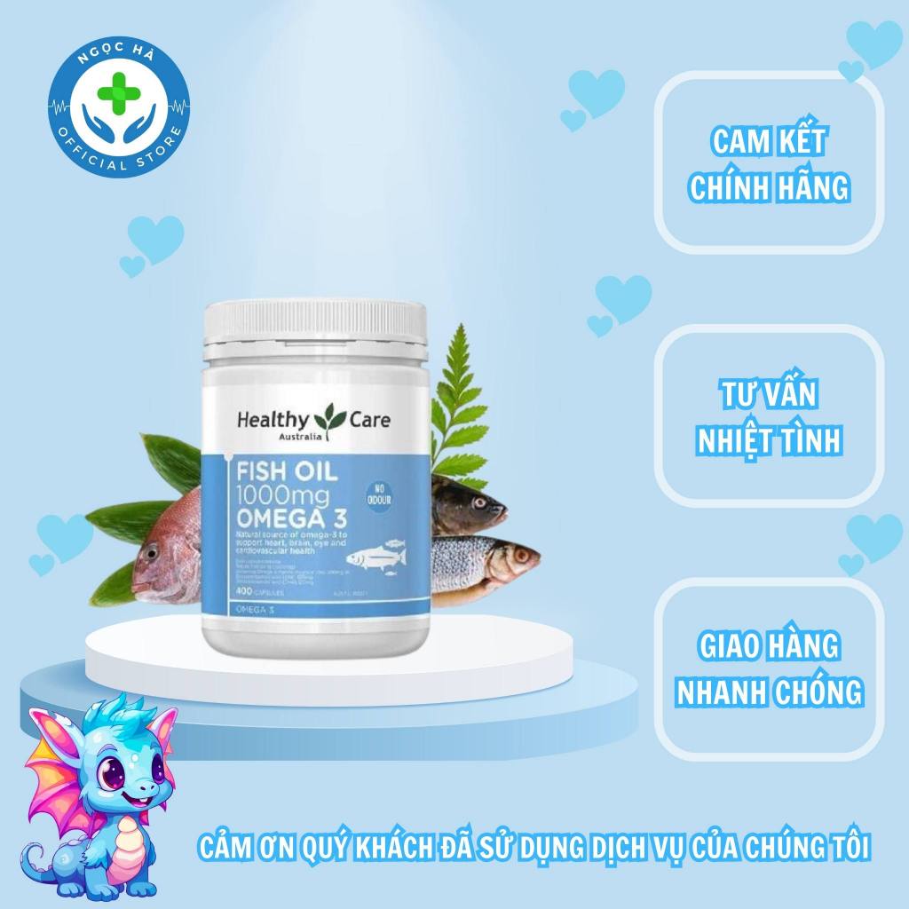 Viên uống dầu cá Omega 3 Healthy Care Fish Oil 400 viên | Shopee Việt Nam