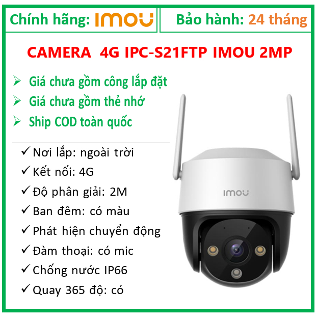 Camera 4G IPC-S21FTP iMOU 2MP Quay 360; 24T | Shopee Việt Nam