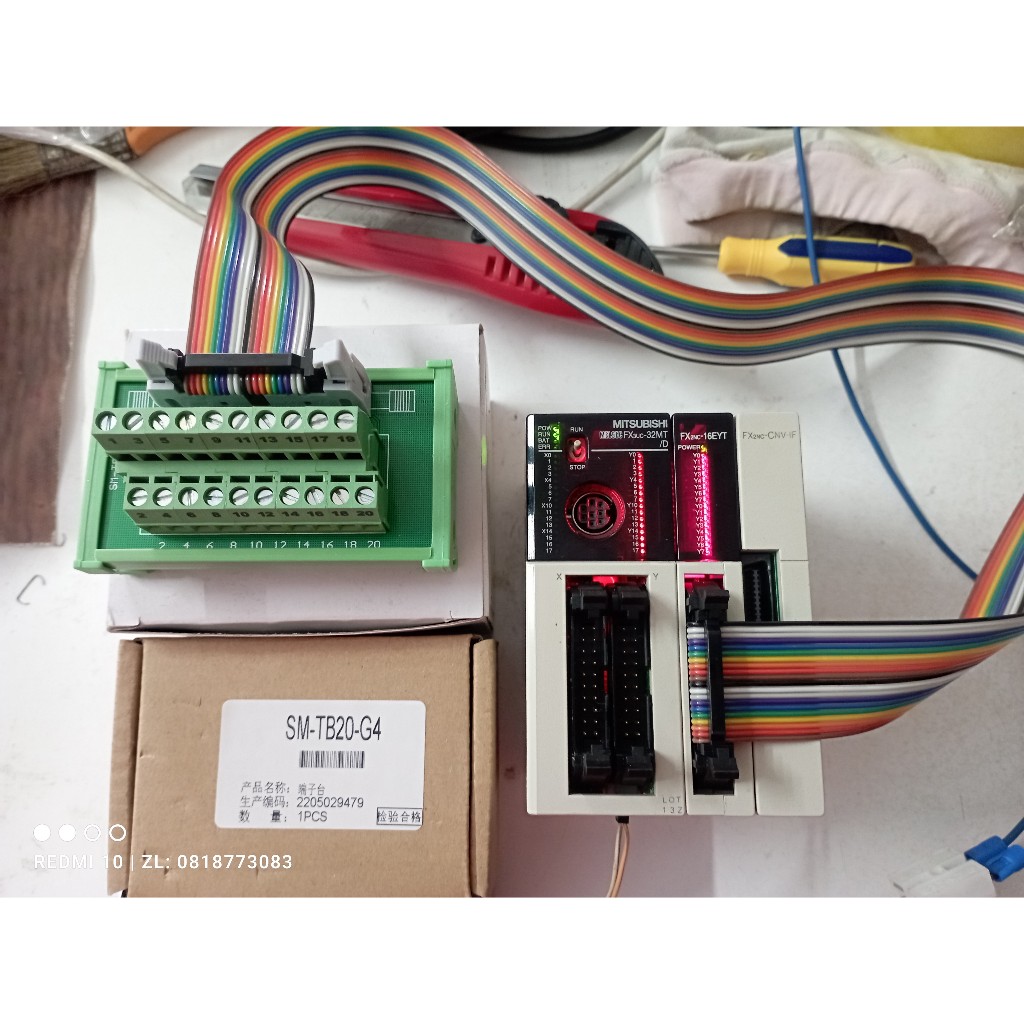 Cáp dẹt, cầu đấu Input/Output 20pin cho PLC FX2NC, FX3GC, FX3UC, FX5UC ...