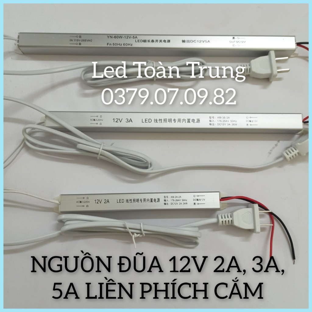 Nguồn led đũa 12V 5A, 12v3a, 12v2a kèm dây nguồn dùng cho led | Shopee Việt Nam