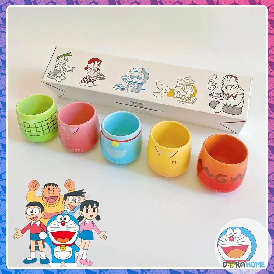 Set Cốc Ly sứ 5 nhân vật Doraemon Nobita Chaien Xeko Xuka phong cách ...