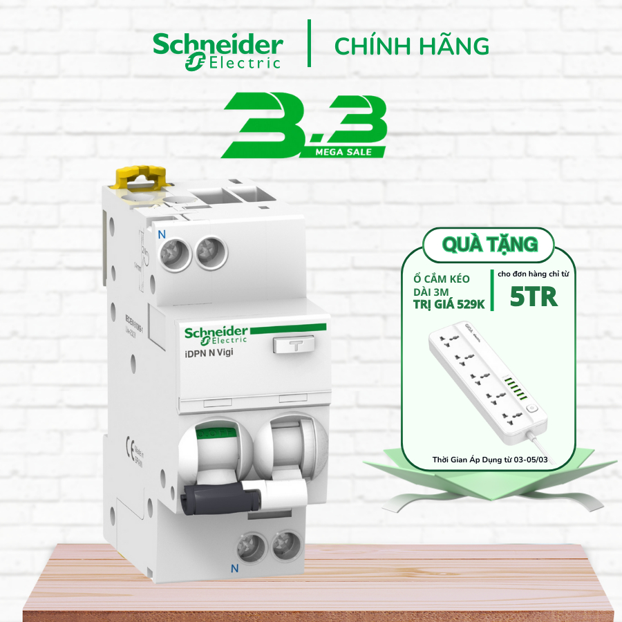 Aptomat RCBO 1P+N chống dòng dò - Schneider Electric - A9D31606 A9D31610 A9D31616 A9D31620 ...