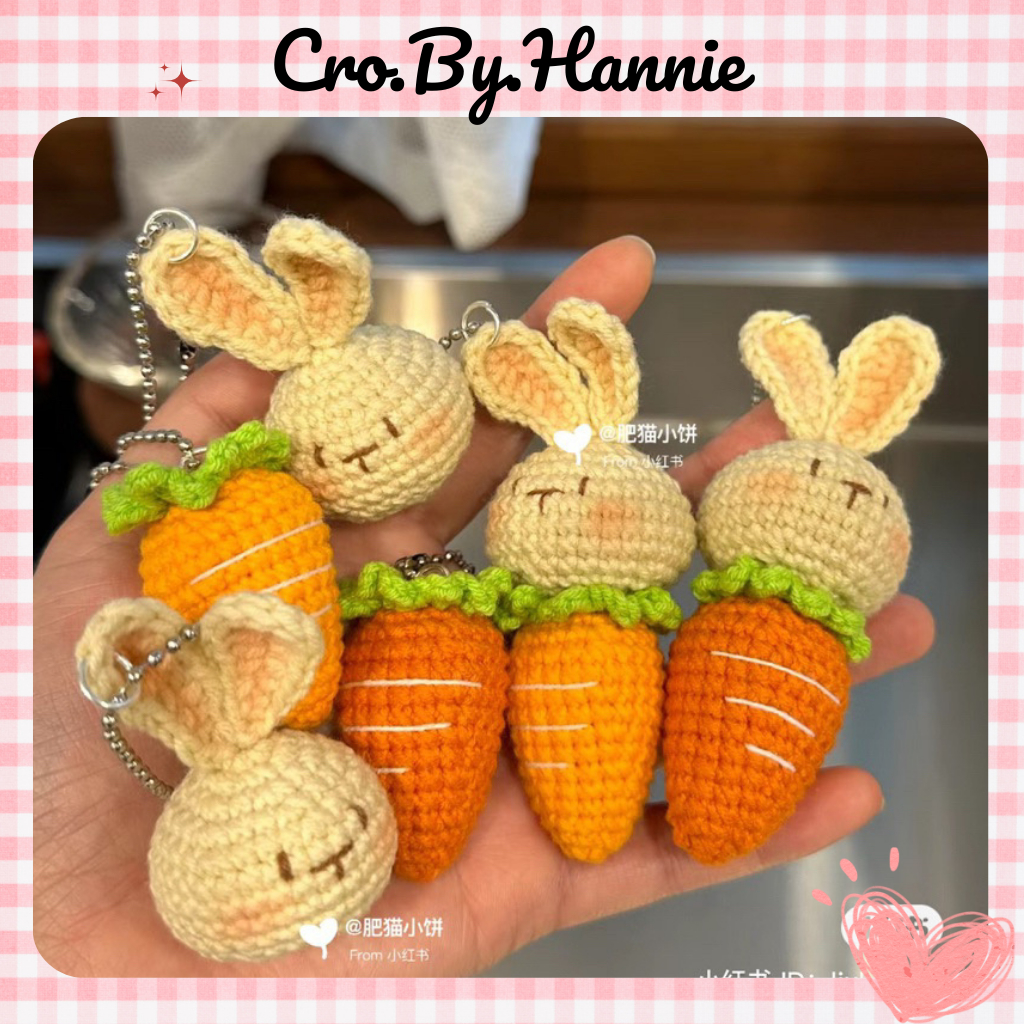 Móc khoá Thỏ Cà Rốt bằng len Handmade mở | Shopee Việt Nam