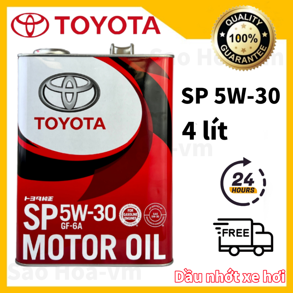 nhớt Toyota 5w-30 SP 4 lít dầu xe máy tổng hợp gốc xăng dầu và dầu động cơ diesel | Shopee Việt Nam