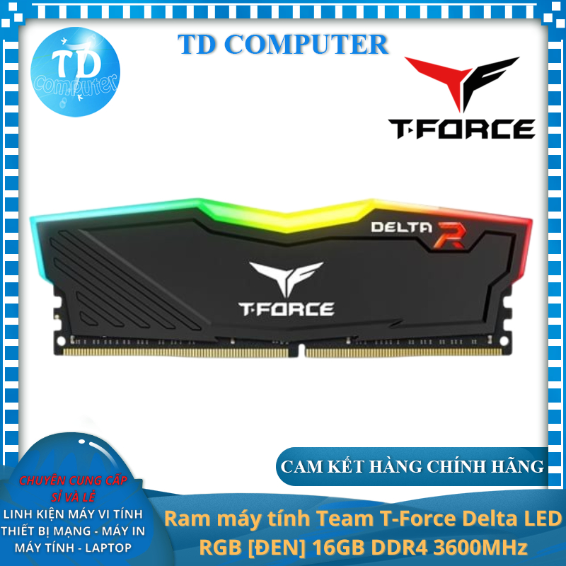 Ram máy tính Team T-Force Delta LED RGB [ĐEN] 16GB DDR4 3600MHz - Hàng ...