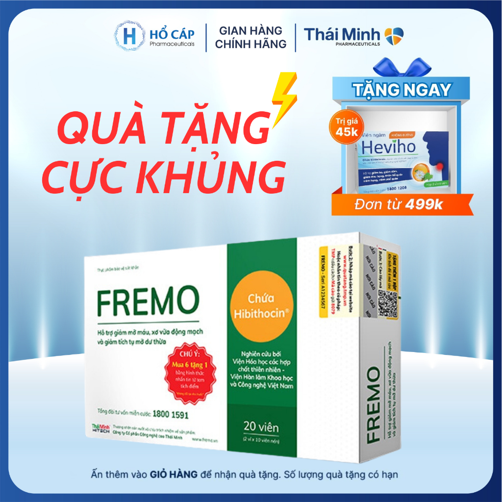 Viên Uống FREMO Thái Minh- Giảm mỡ máu, gan nhiễm mỡ từ Viện Hàn lâm KH ...