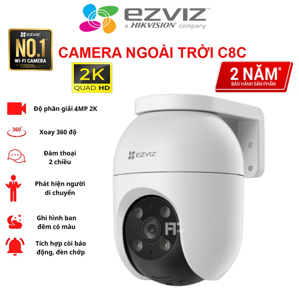 Camera Wifi Ngoài Trời Ezviz C8C 4MP/5MP 2K+ 3K Có Màu Đêm, Đàm Thoại 2 ...