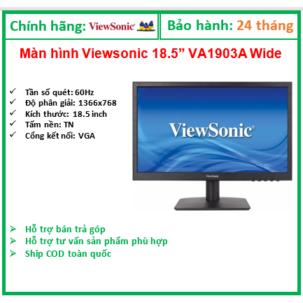 Màn hình Viewsonic VA1903A 18.5 inch Wide, 24T | Shopee Việt Nam