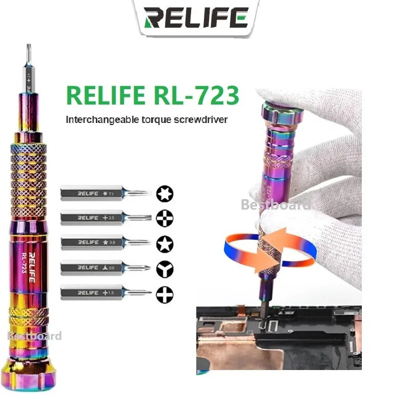 Tô vít Relife RL-723 hỗ trợ trượt tránh tổn thương máy, kèm 5 đầu vít | Shopee Việt Nam