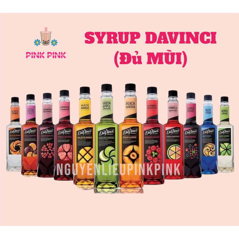 SYRUP DAVINCI 750ML ĐỦ MÙI Từ Pink Pink Nguyên Liệu & Dụng cụ Pha Chế ...