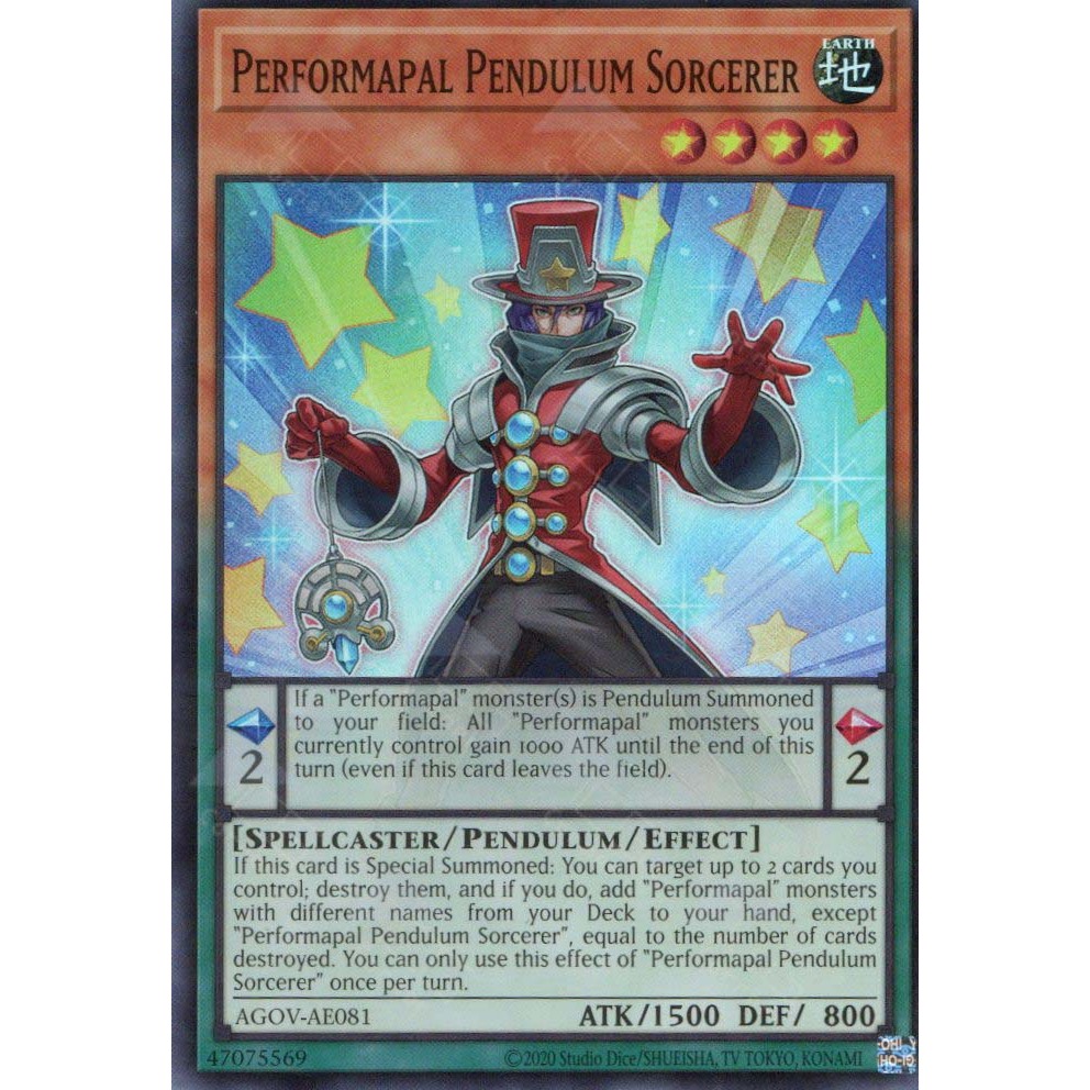 [ Bài Yugioh Chính Hãng ] AGOV-AE081 Performapal Pendulum Sorcerer (SR ...