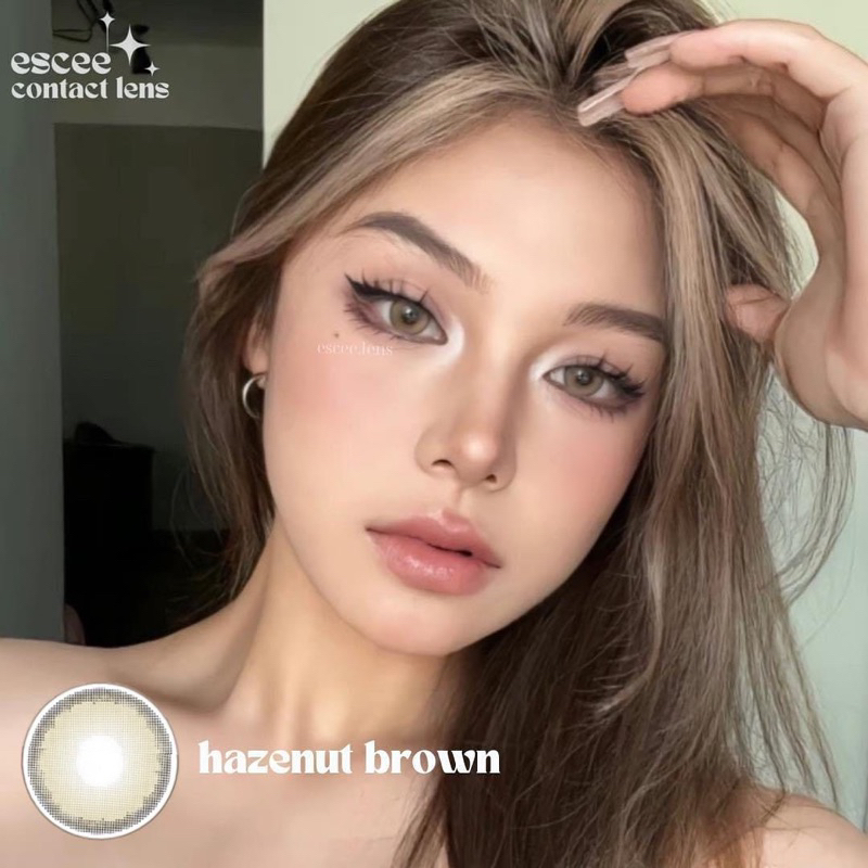 1 Cặp Lens kính áp tròng Hazenut Brown độ ẩm cao 60% nâu Tây sáng giãn ...