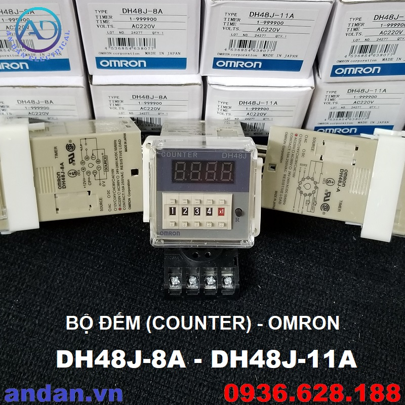 Bộ đếm (Counter) Omron 8 chân DH48J-8 DH48J-8A - 11 chân DH48J-11A ...