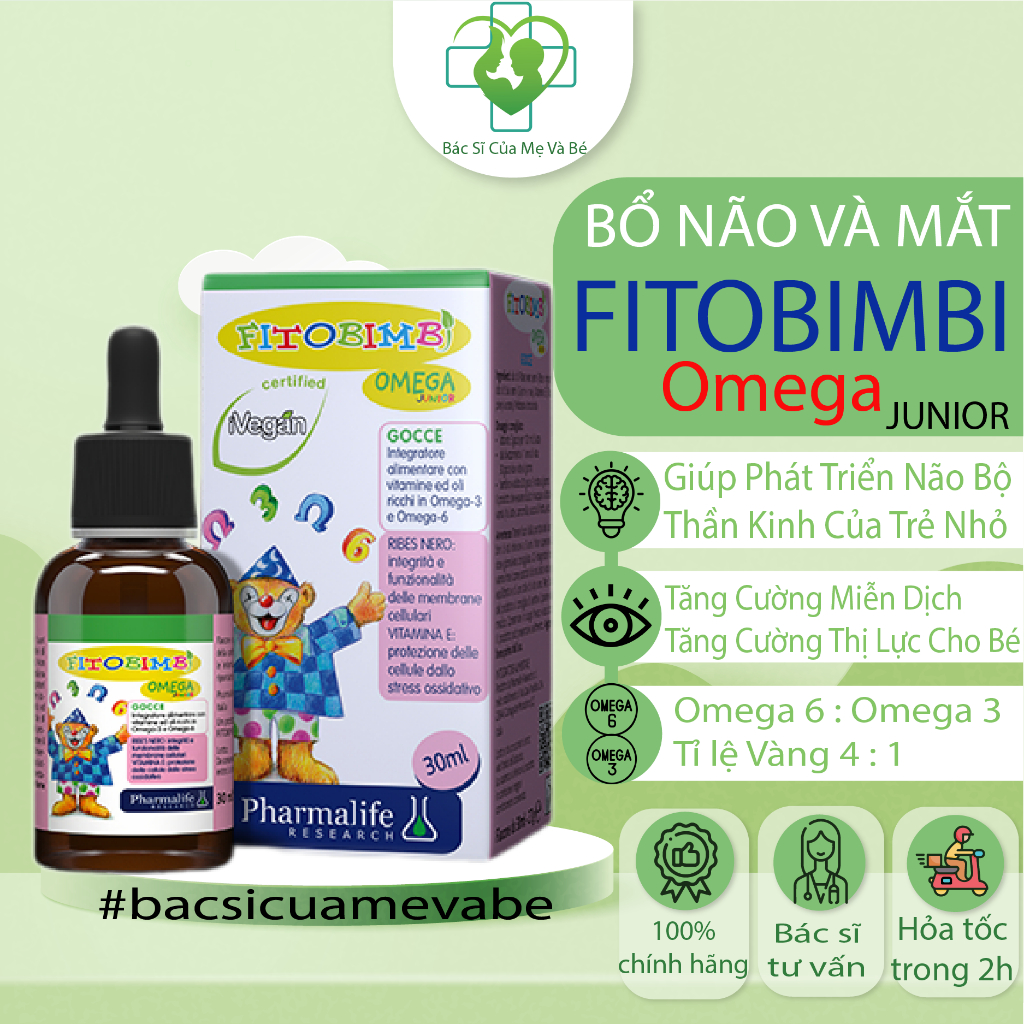 Fitobimbi Omega junior - Omega thực vật- Bổ Sung Omega 3, Omega 6 hỗ ...