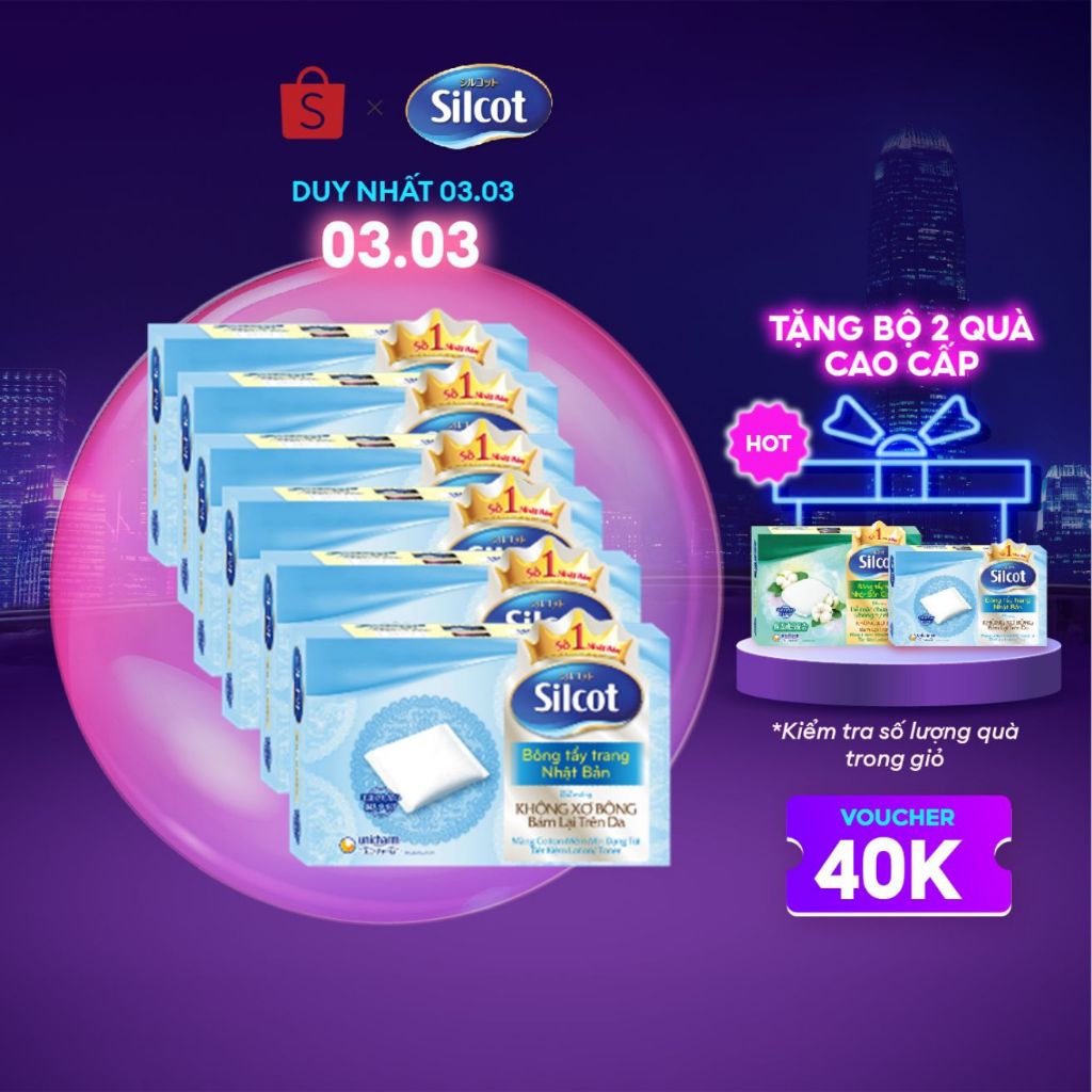 Bộ 6 hộp Bông trang điểm (bông tẩy trang) Silcot 82 miếng/hộp | Shopee ...