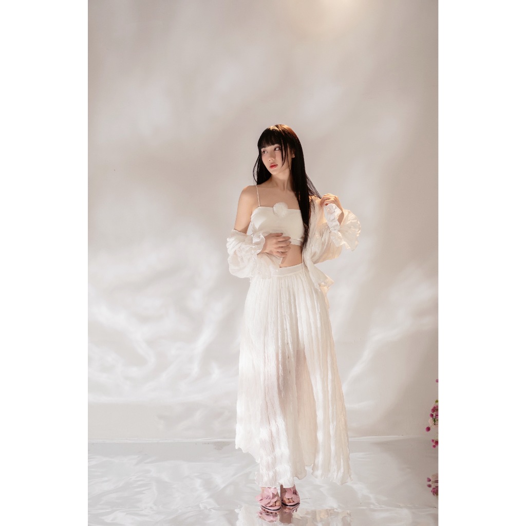 Set đồ nữ chân váy dáng dài Midi xoè nhẹ DORIE set thiết kế AGUJA ...