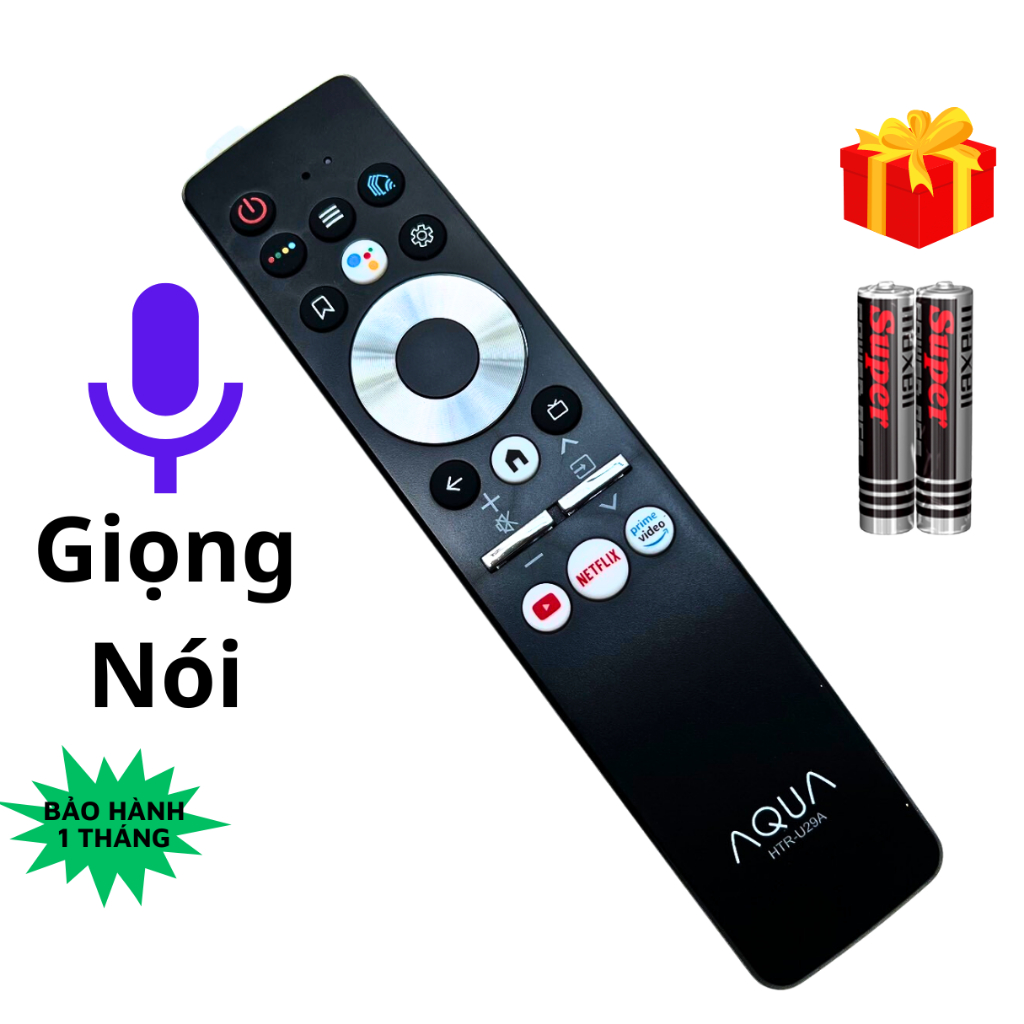 Remote điều khiển tivi AQUA Mã 01 giọng nói, điều khiển TV AQUA HTR ...