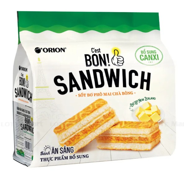 [HỎA TỐC TPHCM] Bánh Ăn Sáng C'est Bon Sandwich Sốt Bơ Phô Mai Chà Bông Gói 150G Bánh Ăn Sáng C ...