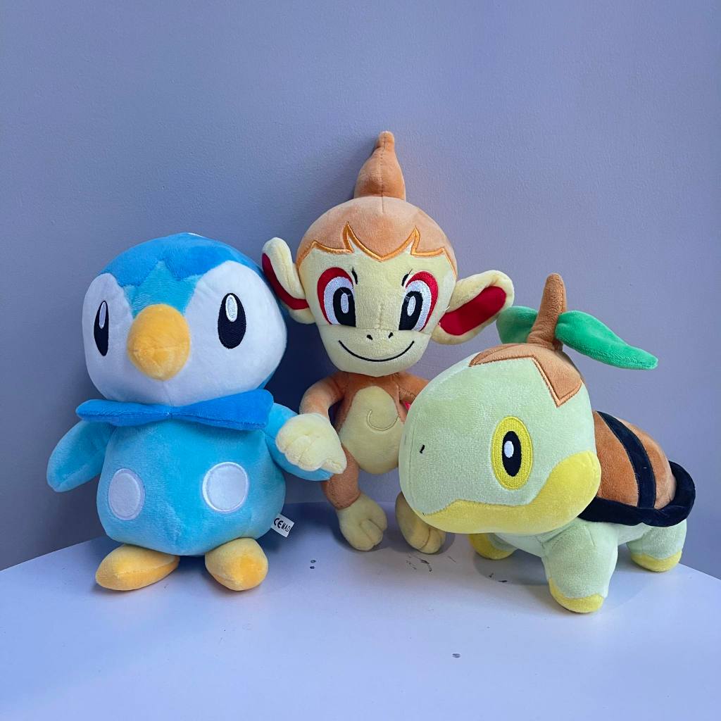 Gấu Bông Pokemon Bộ 3 Sinnoh Chim cánh cụt Pochama, Khỉ lửa và Rùa cỏ ...