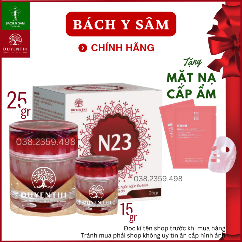 Kem N23 Duyên Thị - Bách Y Sâm - Dưỡng Ẩm Trắng Da Mờ Nếp Nhăn 15gr ...
