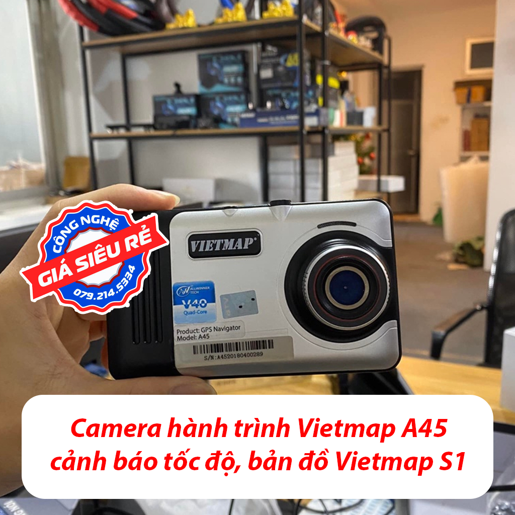 Camera hành trình oto VIETMAP A45 chính hãng,cảnh báo tốc độ,bản đồ ...