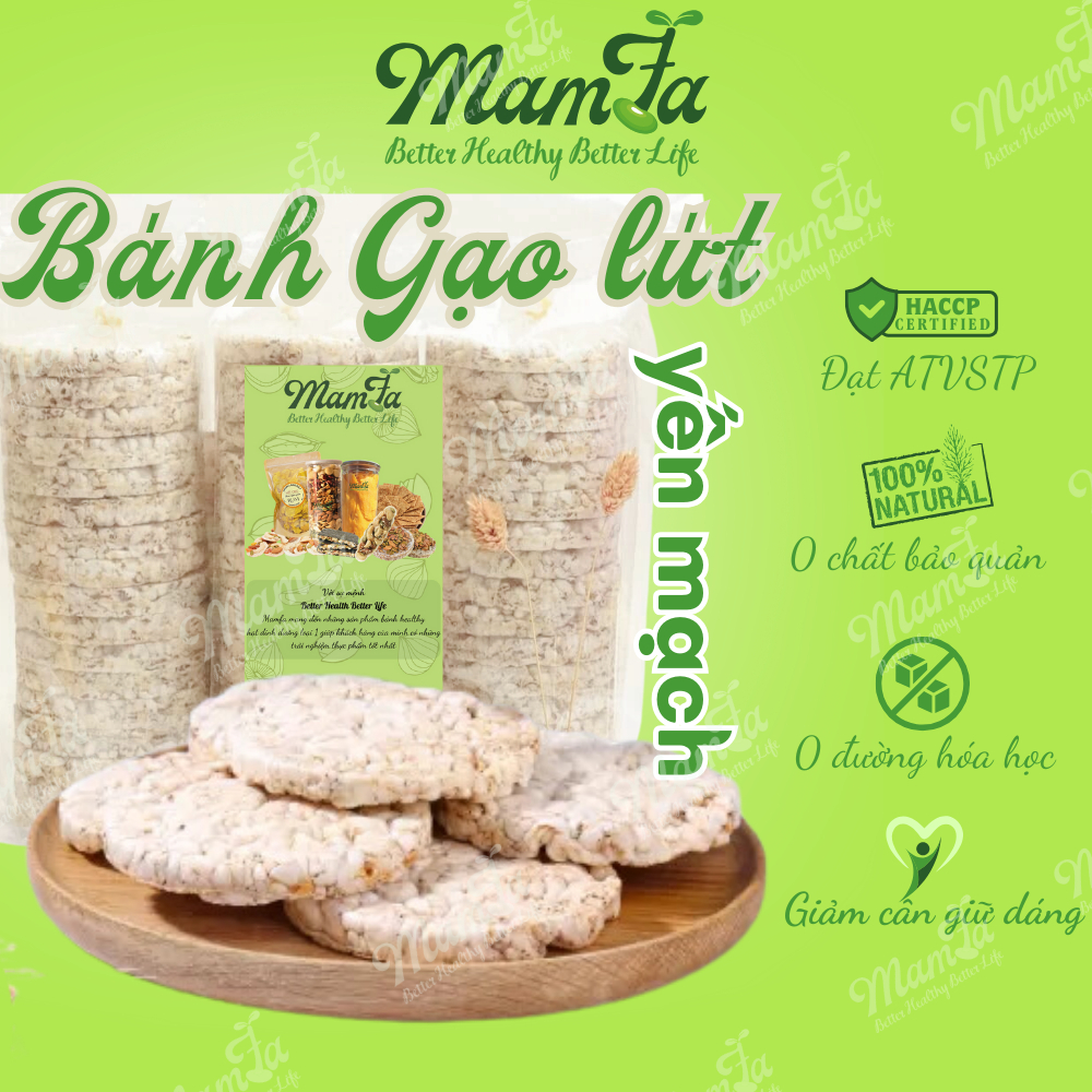 [Quà+Miễn Ship]Bánh gạo lứt nguyên hạt ăn kiêng kèm yến mạch mamfa giảm cân thực dưỡng eatclean ...
