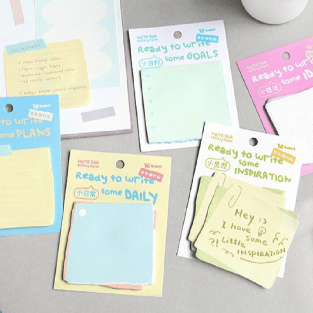 Giấy Note, Giấy Ghi Chú 30 Tờ Vuông Pastel, Tiện Dụng Note Nhanh, Kiểu ...