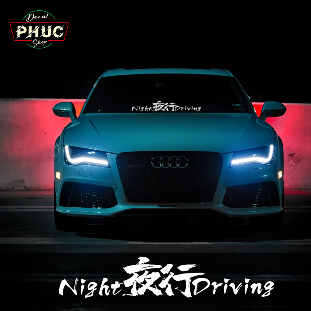 Tem dán kính lái kính sau ô tô Night Driving decal dày dặn dễ dán ...