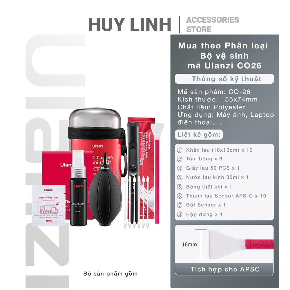 Bộ kit vệ sinh máy ảnh cao cấp chuyên nghiệp Ulanzi 9 IN 1 (Cleaning ...
