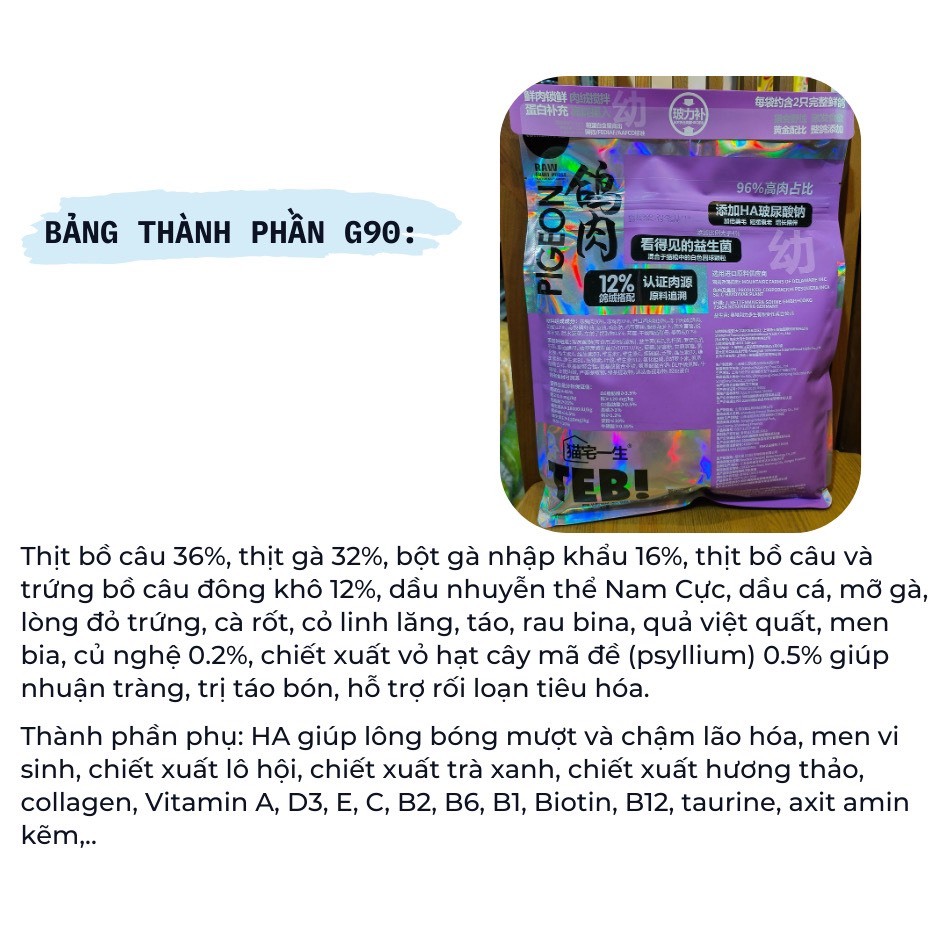 Hạt cho Mèo Teb G protein cao 42-45% - Hạt mix topping ruốc dành cho ...