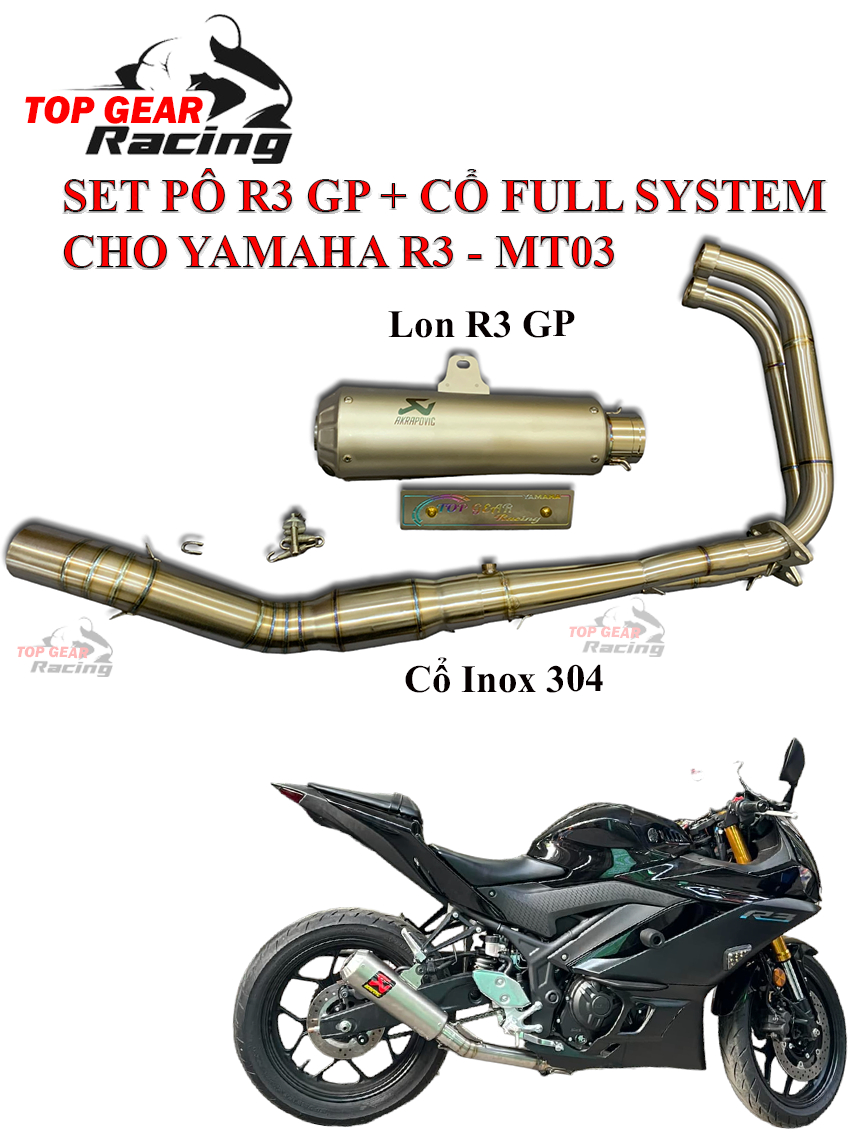Bộ Pô Full System R3 GP Cho Yamaha R3 Và MT03 Cổ Titan và Inox | Shopee Việt Nam