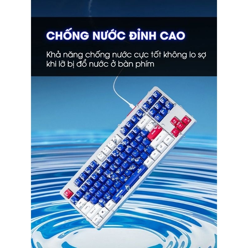 Bàn phím máy tính giả cơ TEKKIN INPHIC K902 Gundam có dây gaming TKL 87 ...