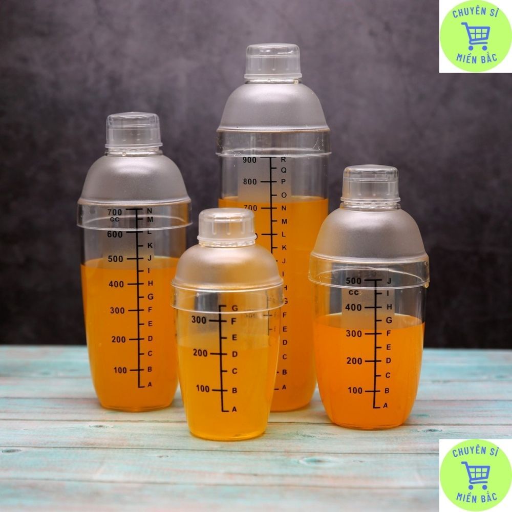 Bình lắc Shaker pha chế nhựa chia vạch đen hàng cao cấp (350ml, 530ml, 700ml) hàng đẹp | Shopee ...