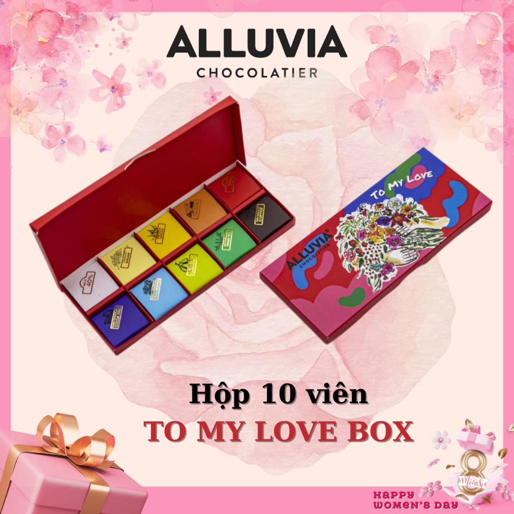 Hộp quà tặng socola tình yêu To My Love 10 viên chocolate Alluvia ...