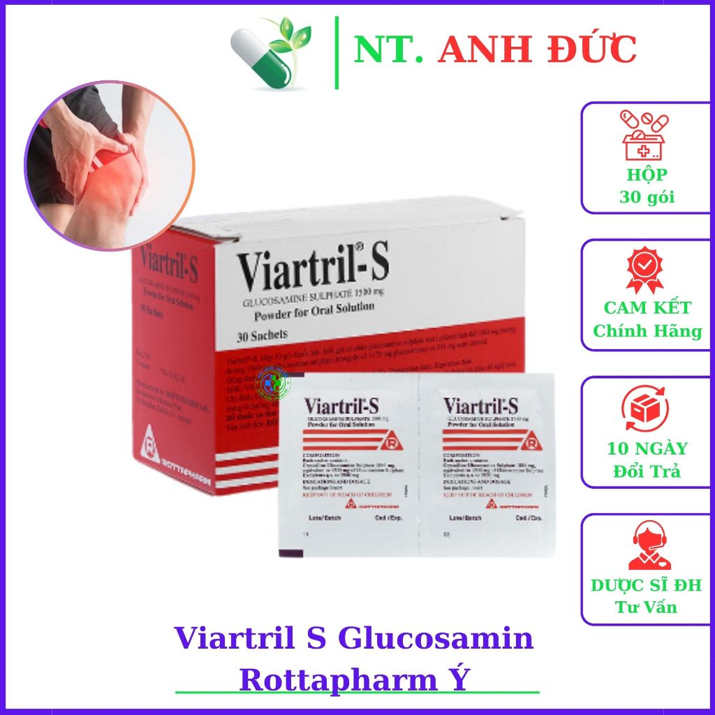 Viartril S Glucosamin hỗ trợ bổ sung chất bôi trơi, bổ khớp - hộp 30 ...