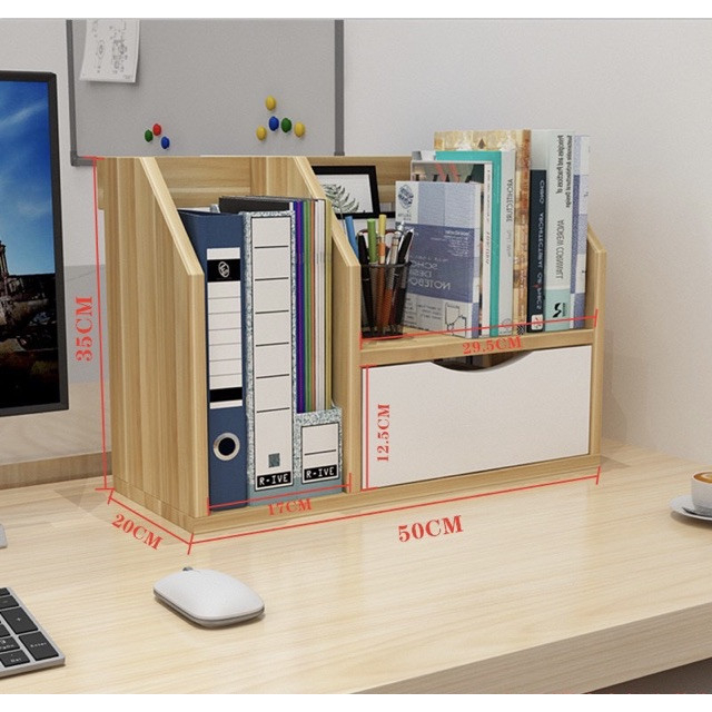 Kệ Sách Để Bàn PUSI.DESHE-044 | D50 x R20 x C35cm | Kệ Sách Bàn Làm ...