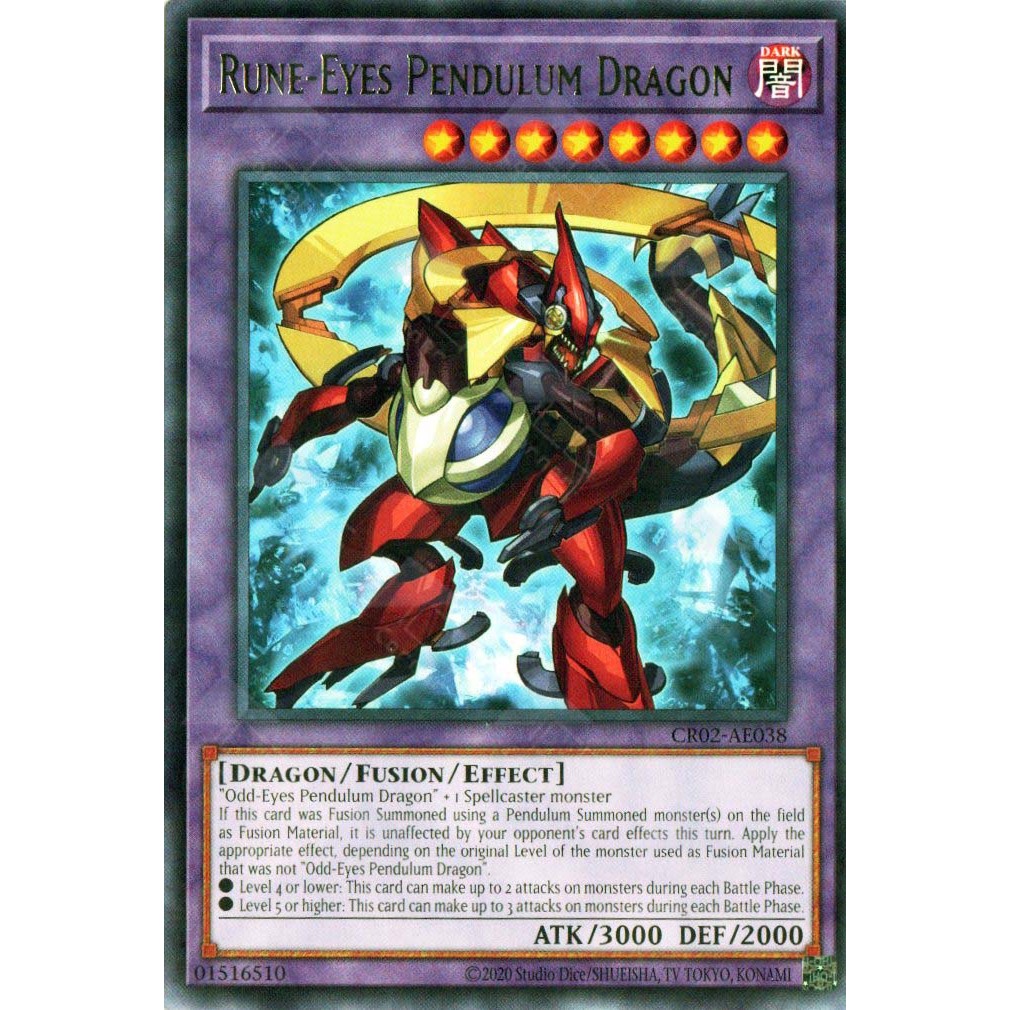 [ Đậu Phộng ] Thẻ Bài Yugioh Monster Rune-Eyes Pendulum Dragon (R) CR02-AE038 | Shopee Việt Nam