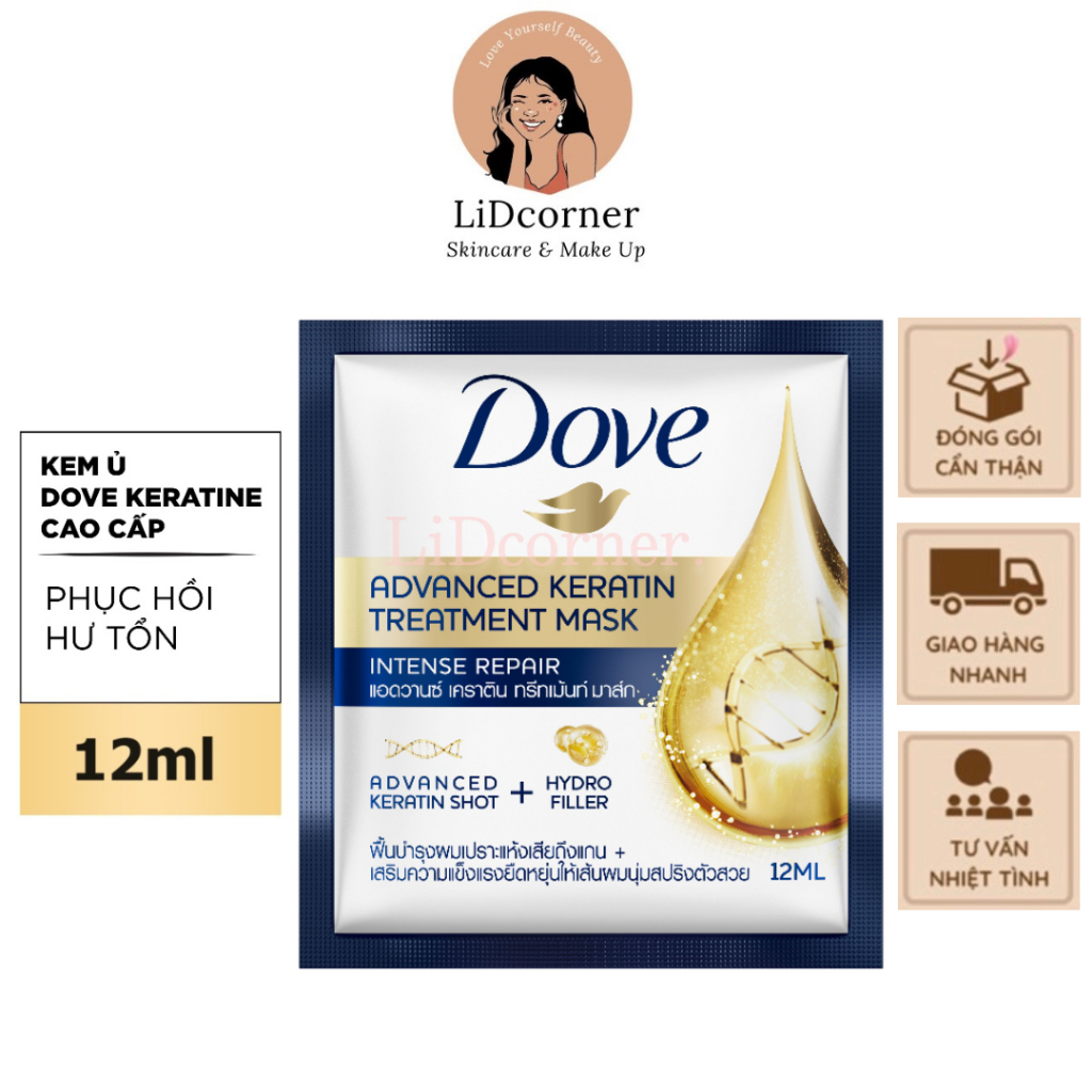 Kem ủ Dove Phục Hồi Hư Tổn 1 Phút Siêu Dưỡng 12ml / 20ml | Shopee Việt Nam